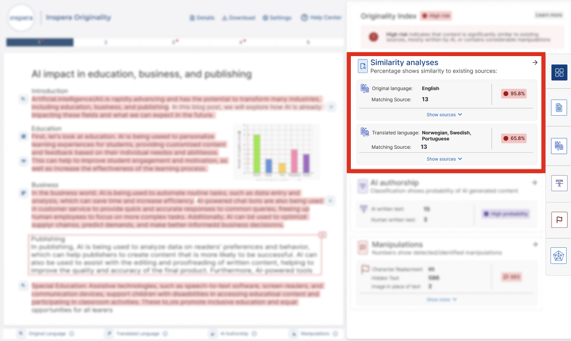 Similarity Analysis – Inspera Help Center