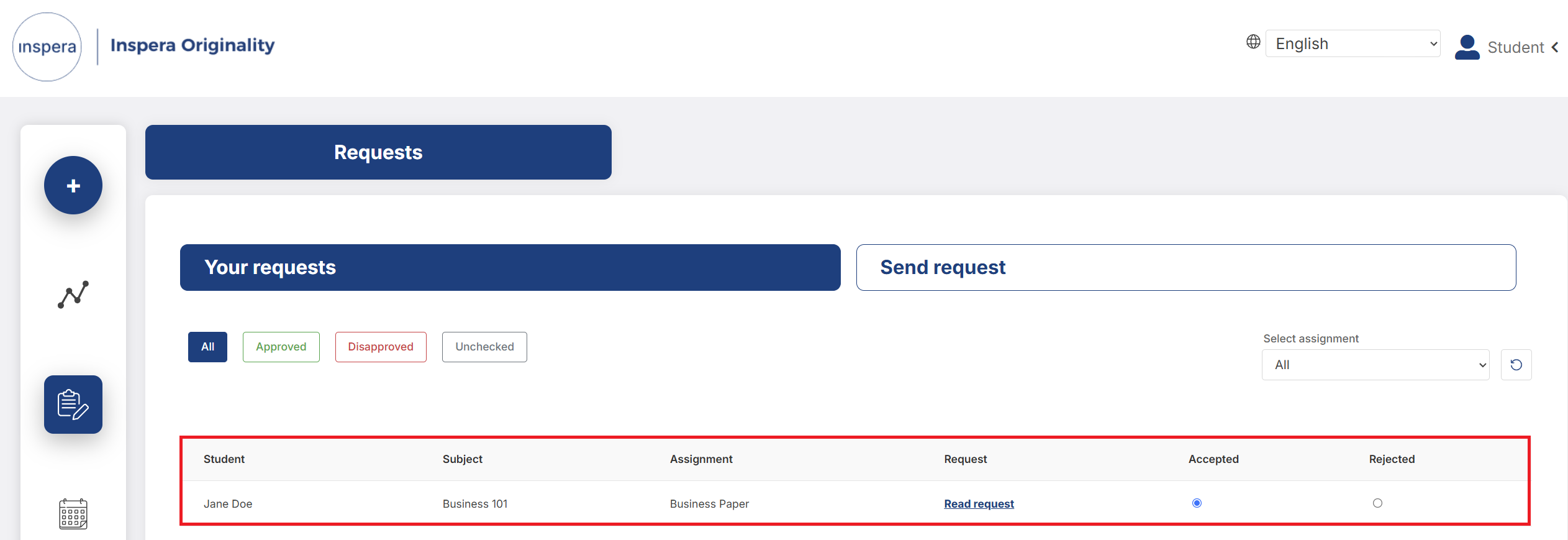 Student - Requests Page – Inspera Help Center