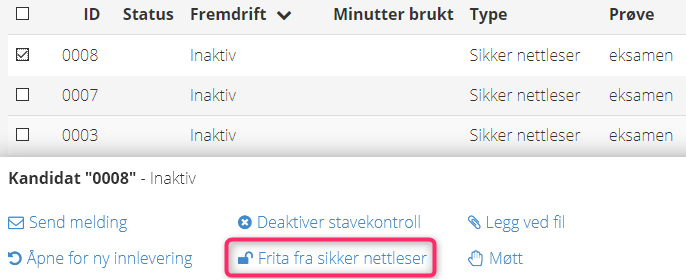 Exempt candidate from lockdown browser – Inspera Help Center