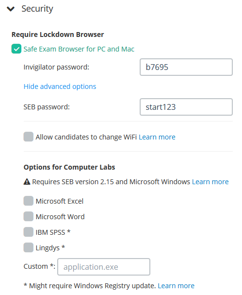 Tests with lockdown browsers – Inspera Help Center
