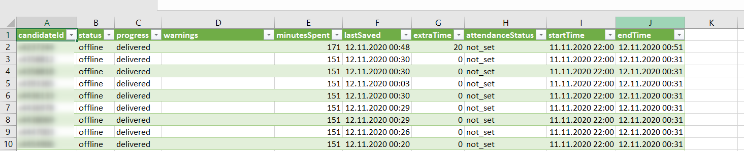 How to convert time in a CSV file using Excel – Inspera Help Center