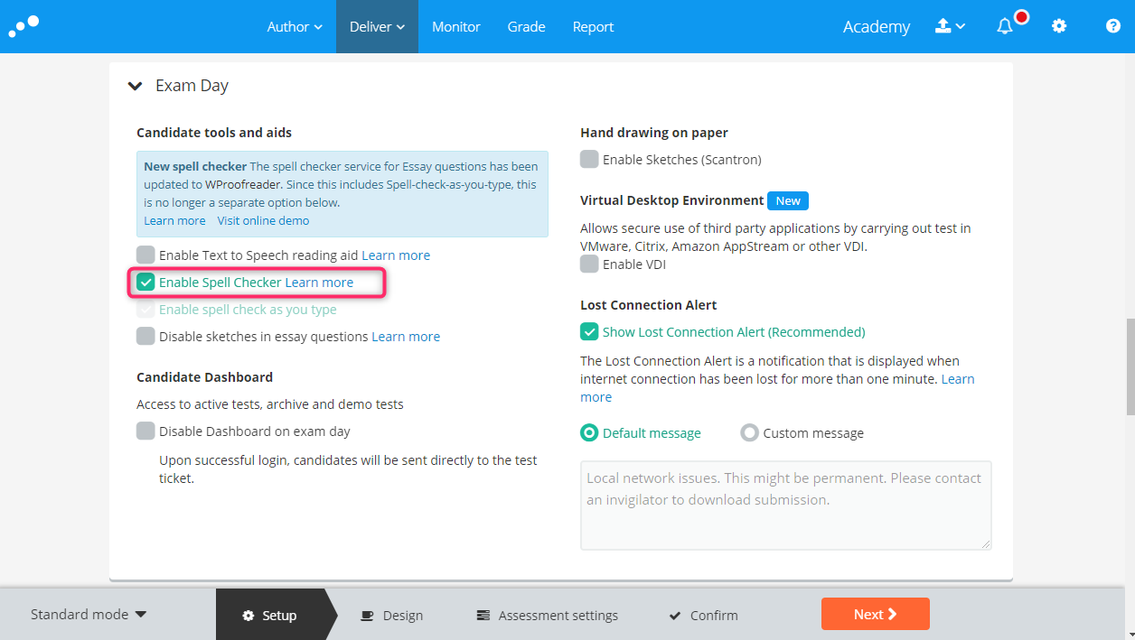 Enabling Spell Checker Inspera Help Center