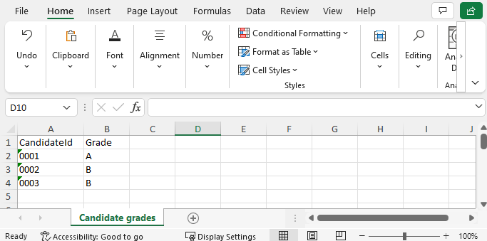 Grading With Excel Inspera Help Center