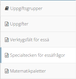 Specialtecken för essäuppgifter – Inspera Help Center